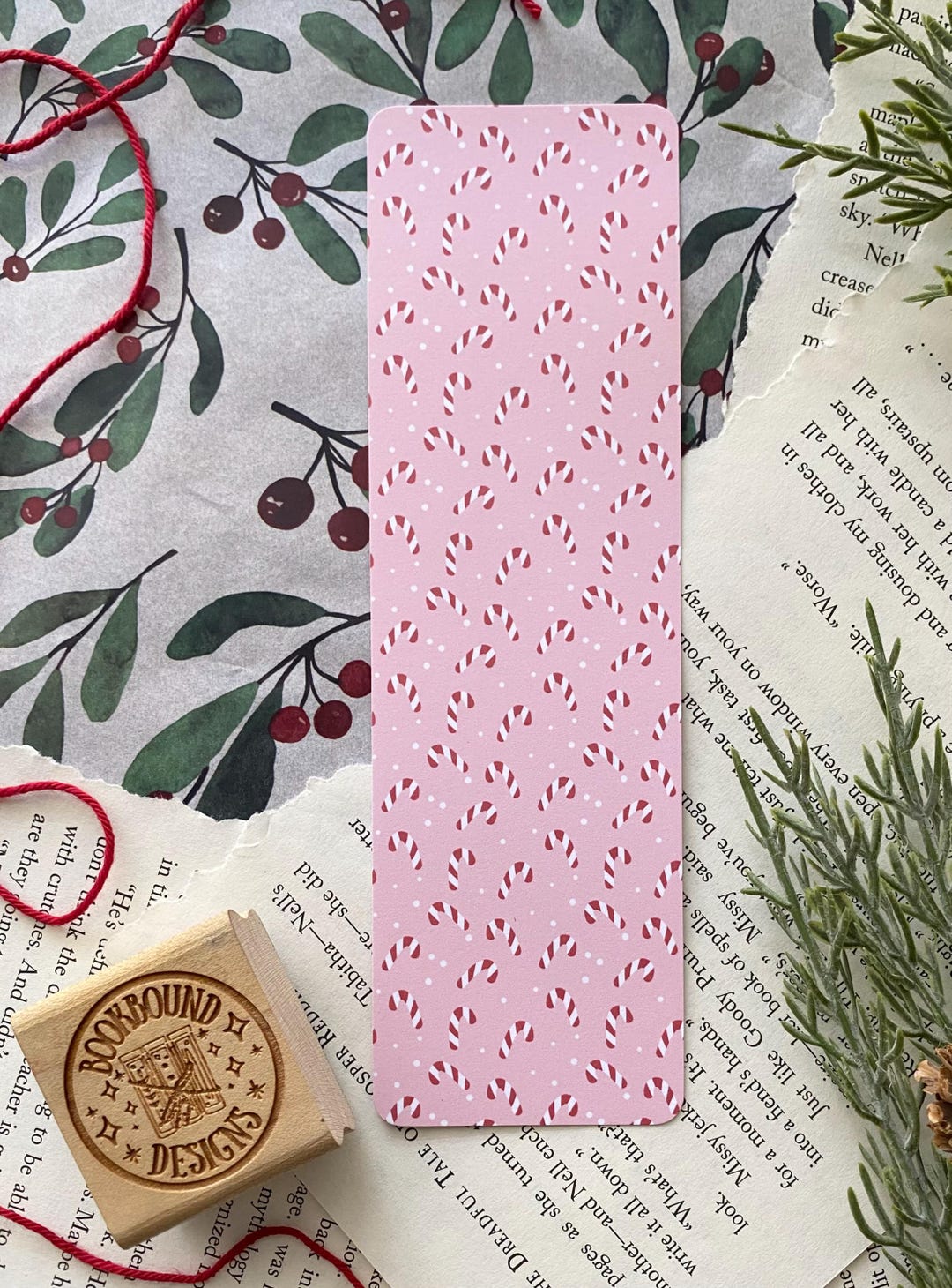 Candy Canes Bookmark Laminated Handmade Bookmarks Gift for Book Lovers ...