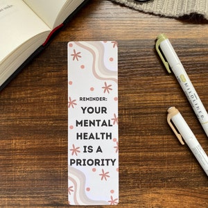 Mental Health Reminder Bookmark: Laminated Cardstock With Tassel - Etsy