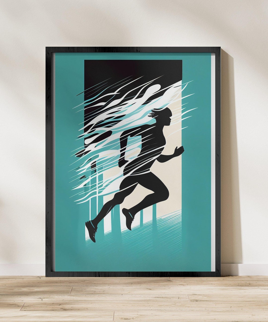 Clean & Modern Runner Wall Art Abstract Sports Decor Instant Download ...