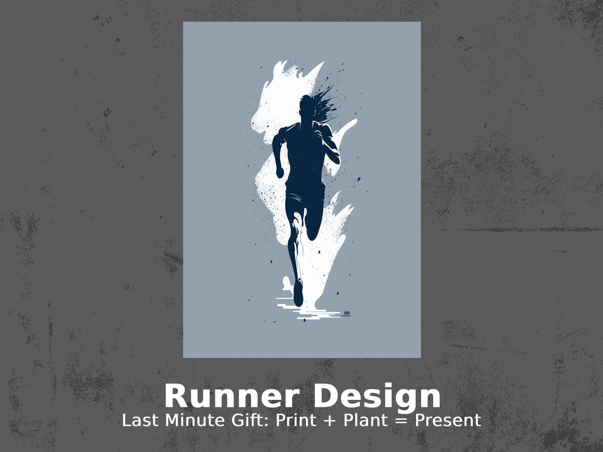 Minimalist Running Art Print Abstract Duo-tone Design Digital Download ...