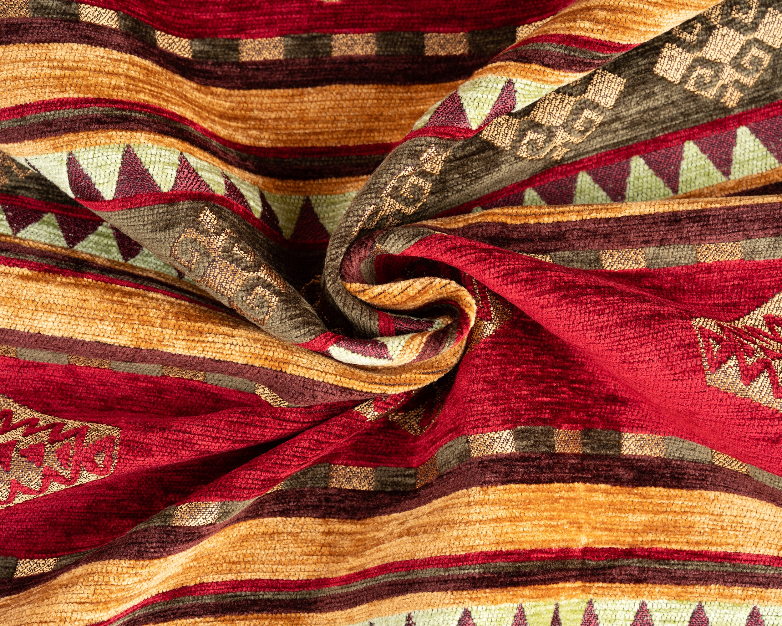Turkish Kilim Chenille Upholstery Fabric • Soft Woven Material for Sofa ...