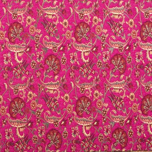 Fuchsia Floral Upholstery Fabric by the Yard: Durable Chenille - Etsy