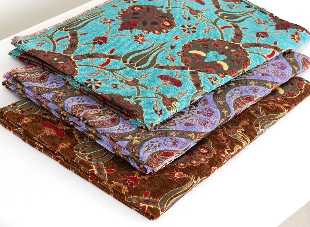 Turkish Fabric by the Yard, Persian Fabric, Jacquard Fabric, Upholstery ...