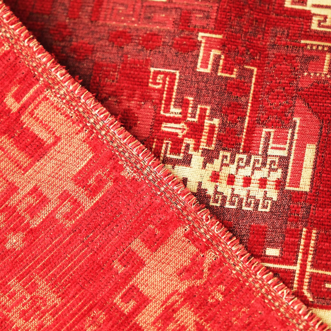 Upholstery Kilim Fabric, Turkish Fabric by the Yards, Oriental Kilim ...