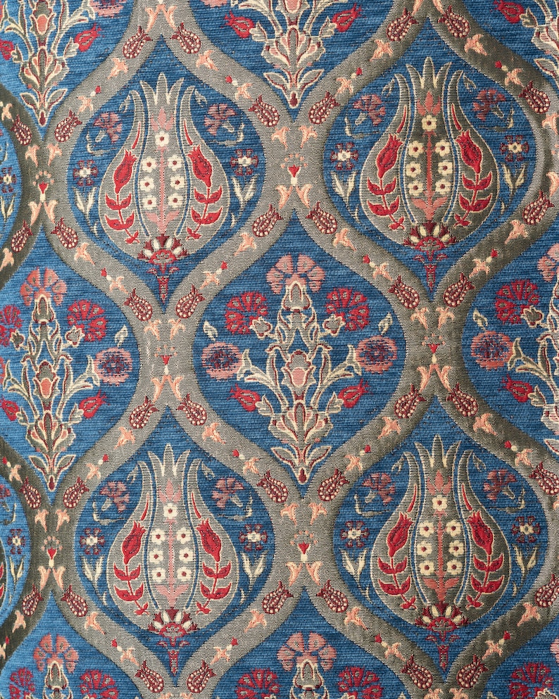 Turkish Chenille Fabric Swatch: Bohemian Jacquard Kilim Pattern - Etsy