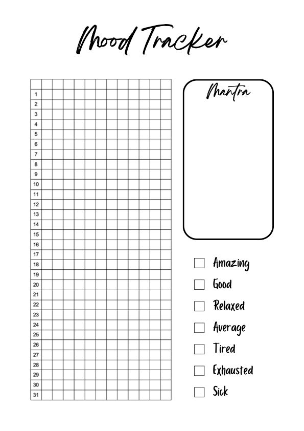 Elegant Annual Mood Tracker Printable PDF for Endless Positivity - Etsy