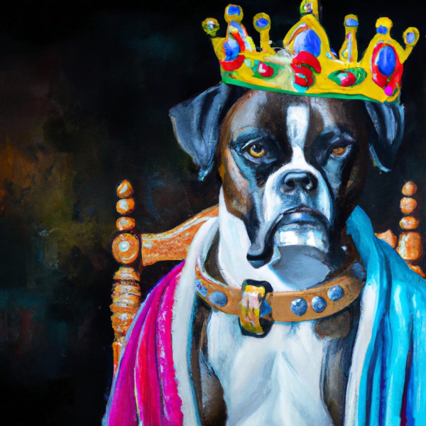 Boxer Oil Painting - Etsy