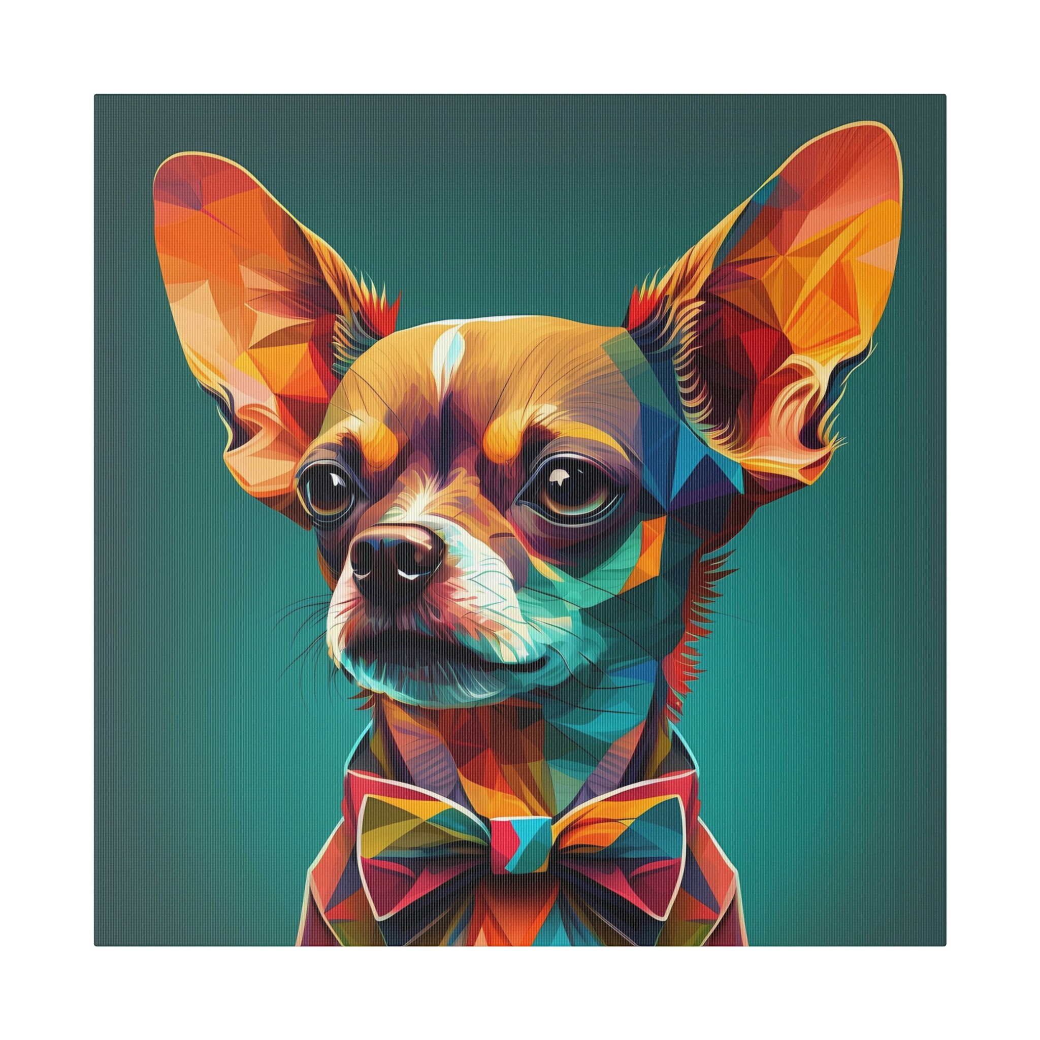 Chihuahua in a Bow Tie A Unique Canvas Print for Dog Lovers and Art Enthusiasts Stretched Matte Canvas Etsy Ireland