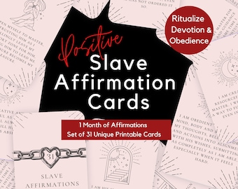 BDSM Submissive Affirmation Cards Instant Digital Download Printable Month 31 Days of Devotions ...