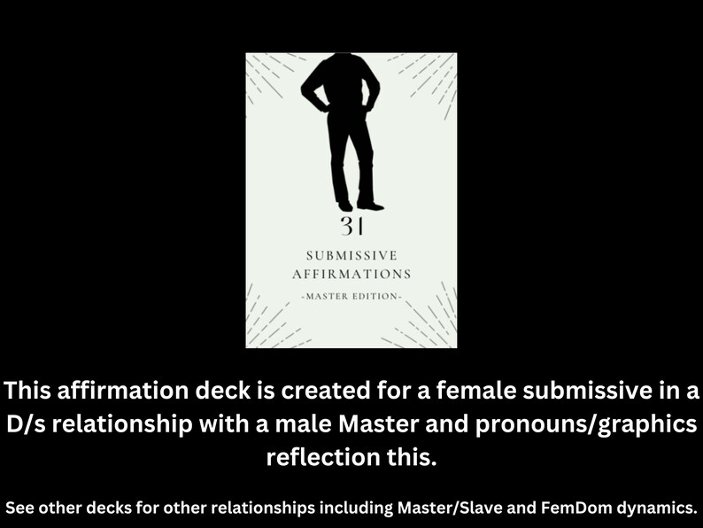 BDSM Submissive Affirmation Cards Instant Digital Download Printable ...