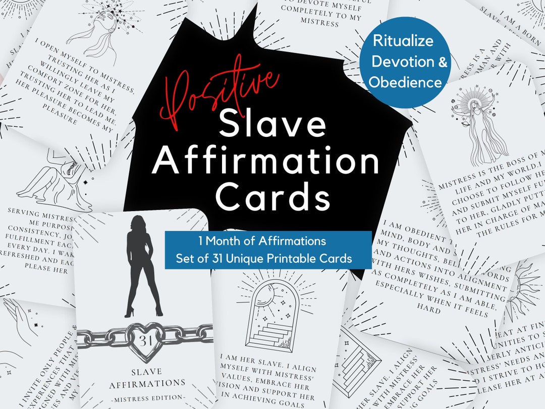 BDSM Mistress Slave Affirmation Card Deck Instant Digital - Etsy