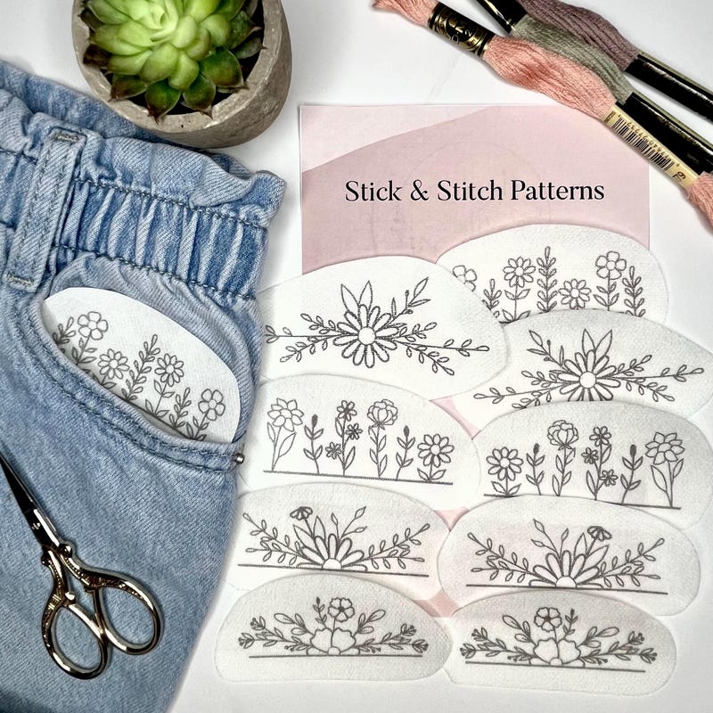 Stick and Sew Embroidery Designs - Etsy