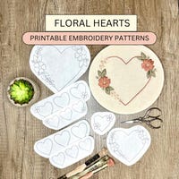 Heart Floral Embroidery PDF Pattern - Etsy