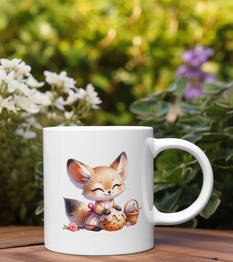 Fennec Fox Baking Ceramic Mug Cute Unique Present for Home or Office ...
