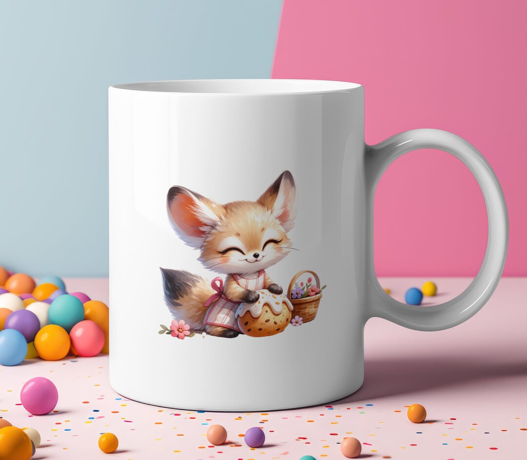Fennec Fox Baking Ceramic Mug Cute Unique Present for Home or Office ...