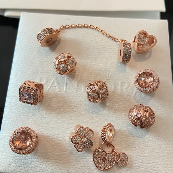 Rose Gold Pandora Charms - Etsy