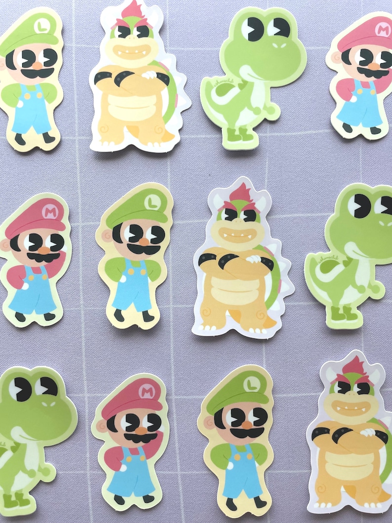Super Mario Brothers Stickers - Etsy