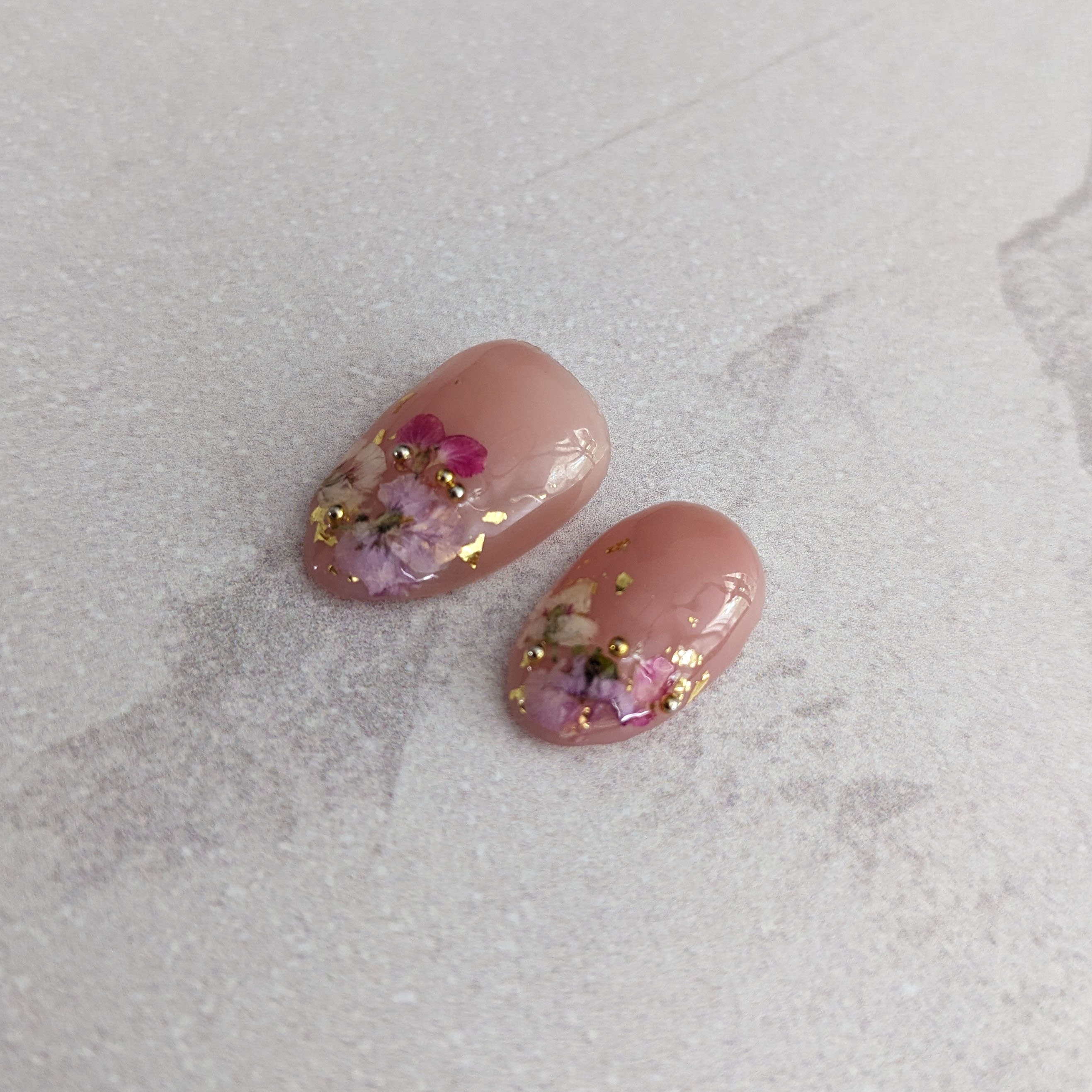 Pink Pressed Flower Press on Nails Cottage Core Nails - Etsy