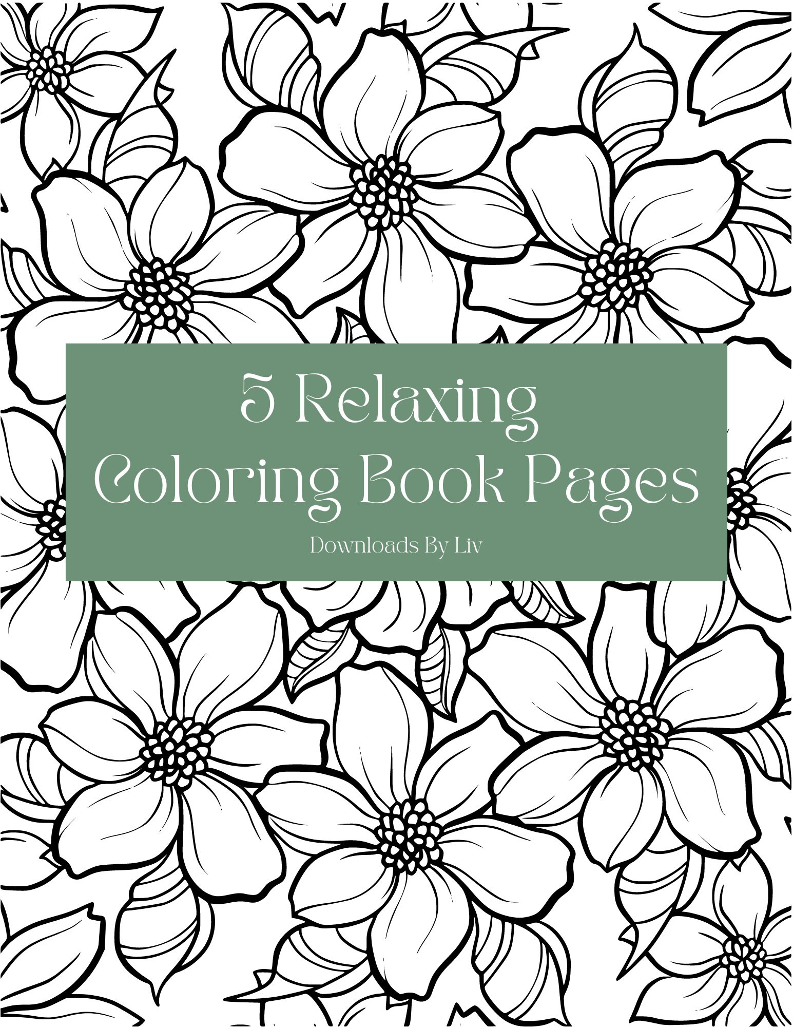 5 Relaxing Printable Coloring Book Pages - Etsy