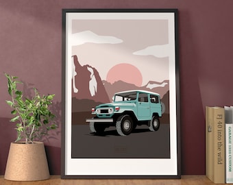 Toyota Land Cruiser FJ40 off Road 4x4 Digital Poster Vector - Etsy