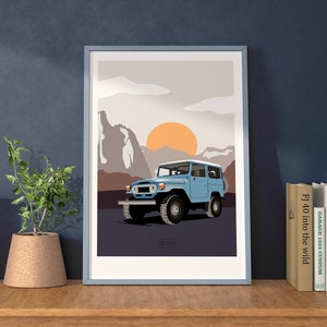 Toyota Land Cruiser FJ40 off Road 4x4, Digital Poster, Vector ...