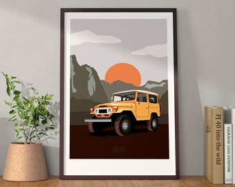 Toyota Land Cruiser FJ40 off Road 4x4, Digital Poster, Vector ...