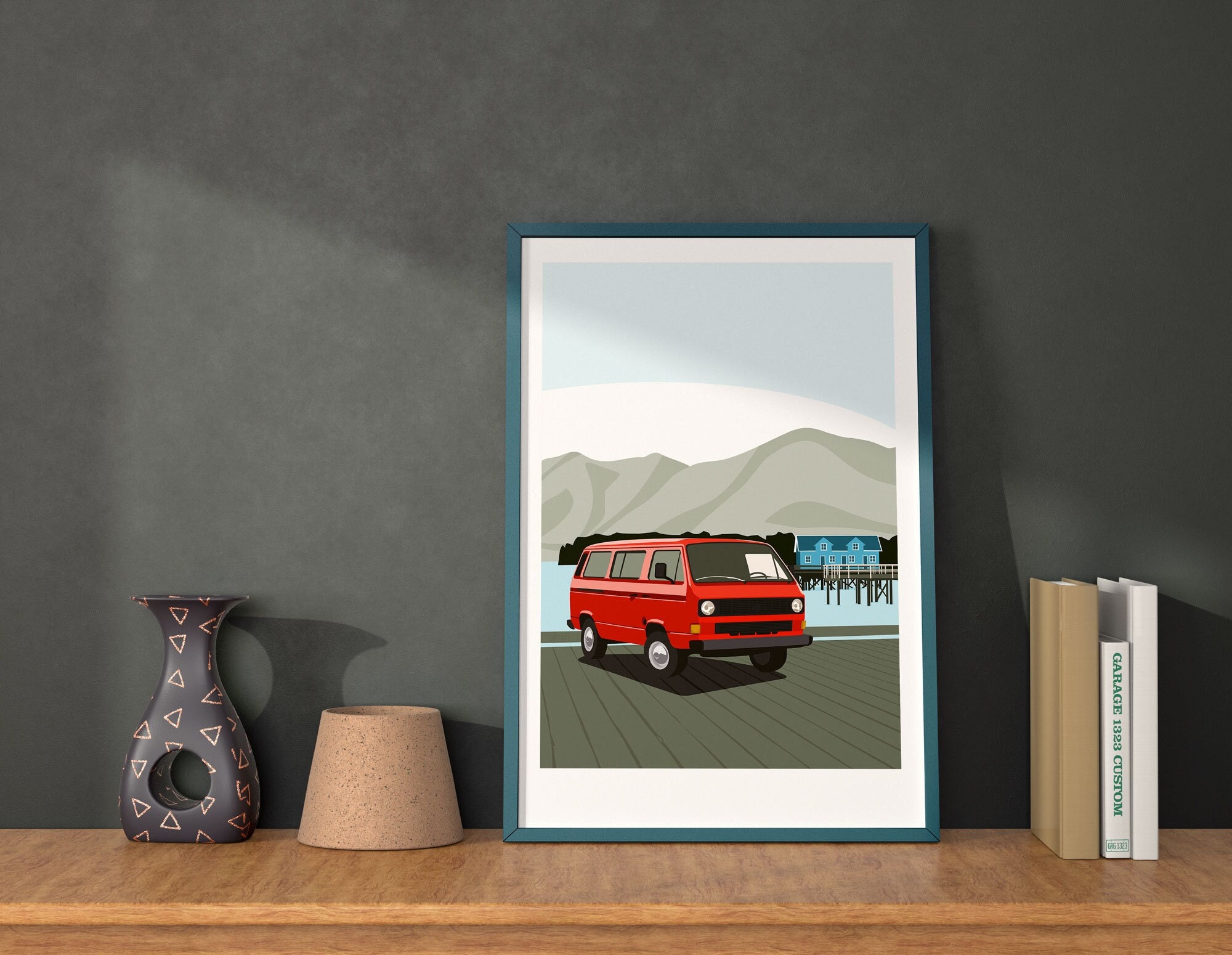 Volkswagen Transporter T3 Bus, Digital Poster, Vector Illustration ...