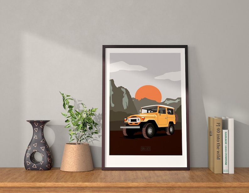 Toyota Land Cruiser FJ40 off Road 4x4, Digital Poster, Vector ...
