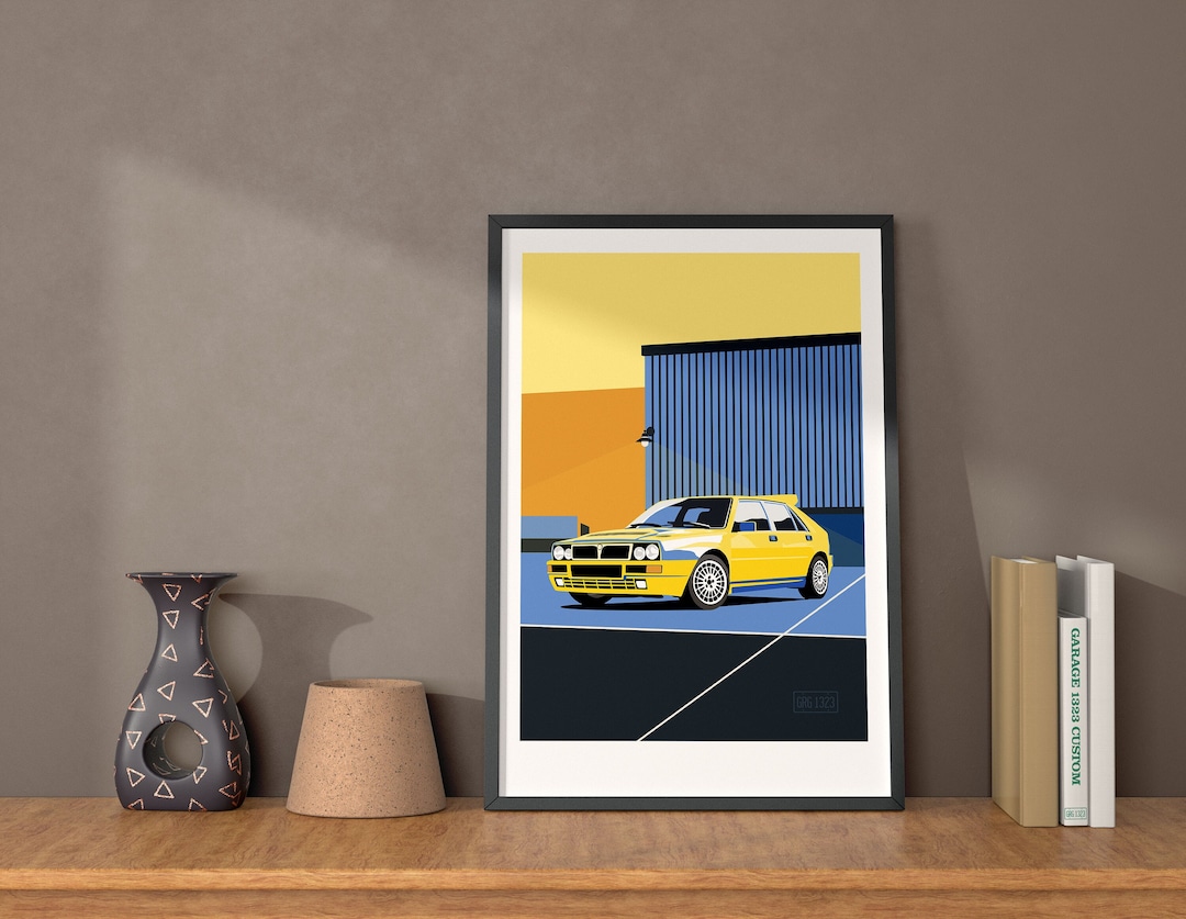 Lancia Delta Integrale Evoluzione, Digital Poster, Vector Illustration ...