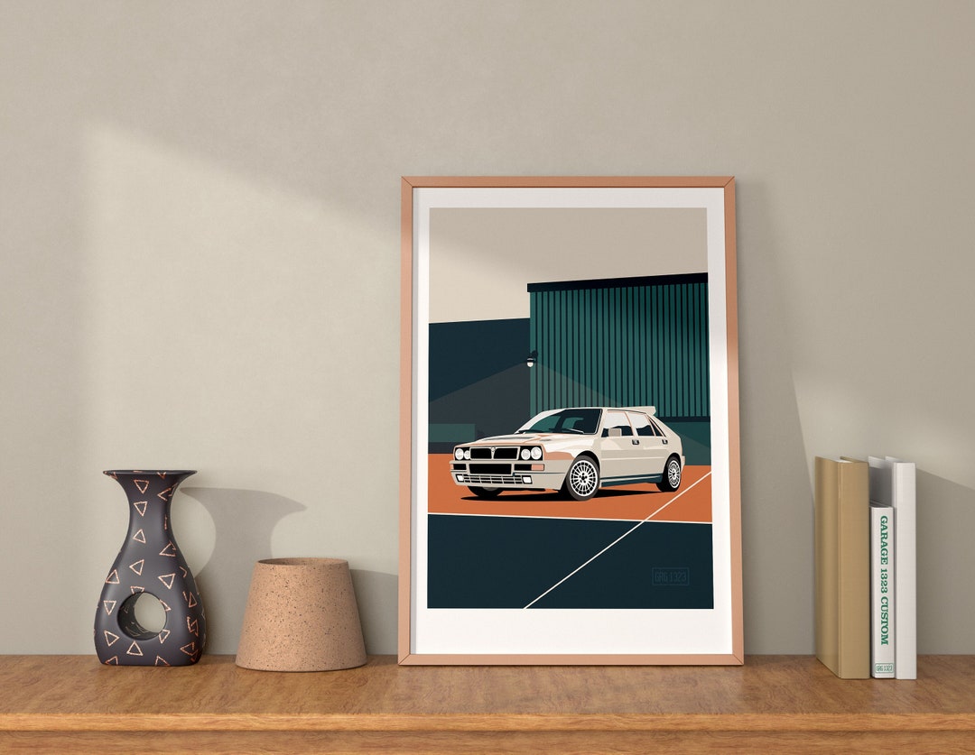Lancia Delta Integrale Evoluzione, Digital Poster, Vector Illustration ...