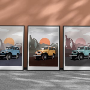 Toyota Land Cruiser FJ40 off Road 4x4, Digital Poster, Vector ...