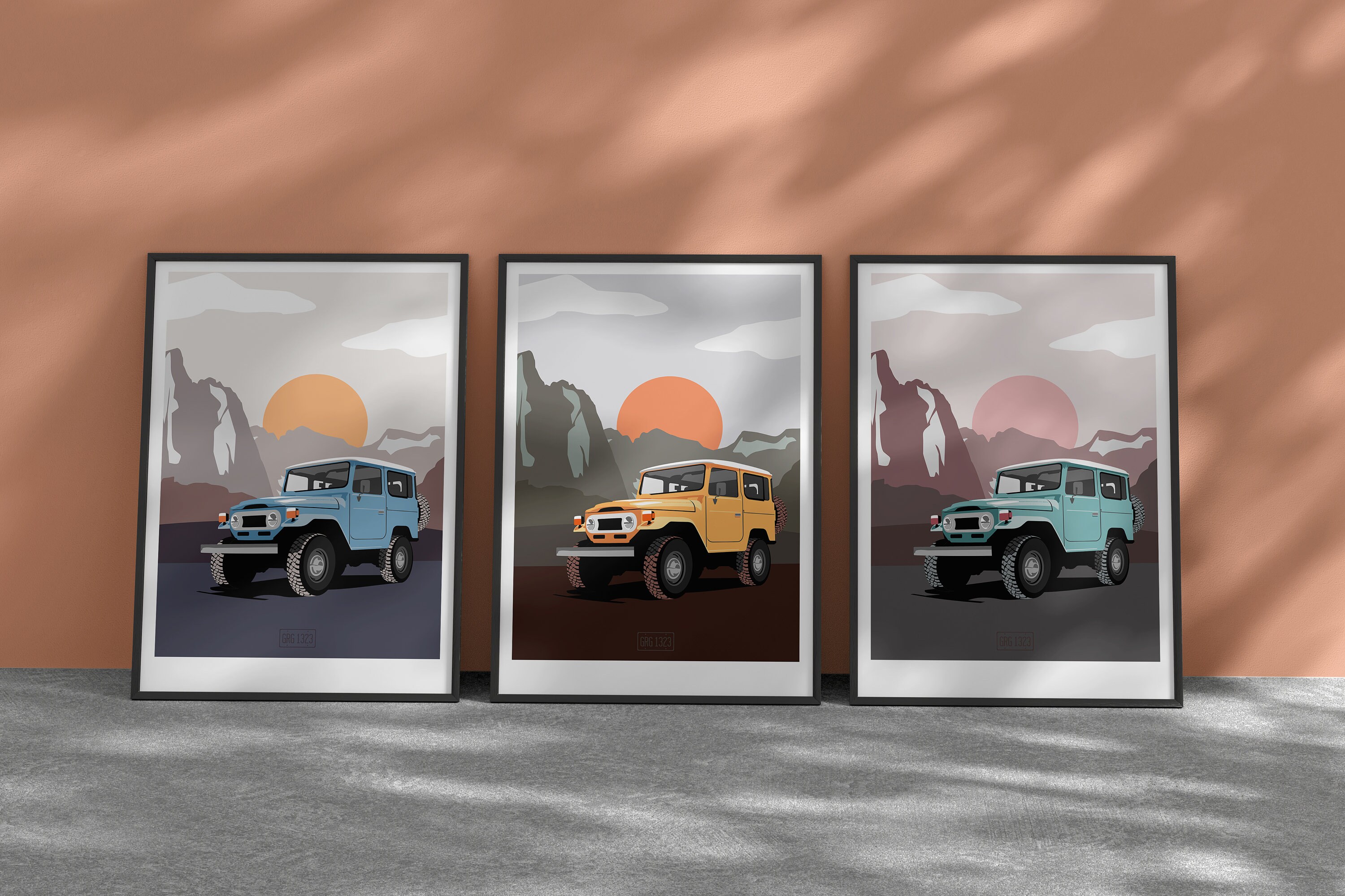 Toyota Land Cruiser FJ40 off Road 4x4, Digital Poster, Vector ...