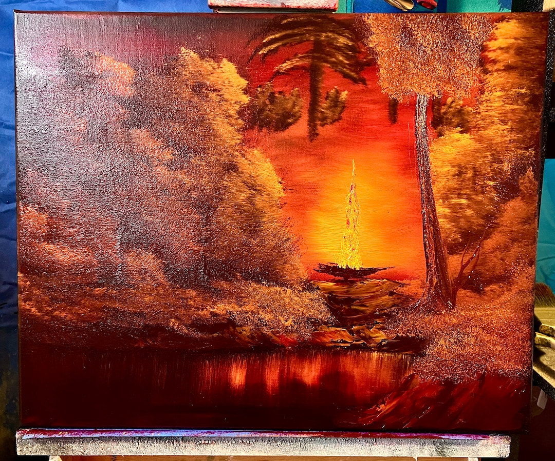 Enchanted Forest Firelight - 16x20" Original Oil Painting on Canvas - Etsy