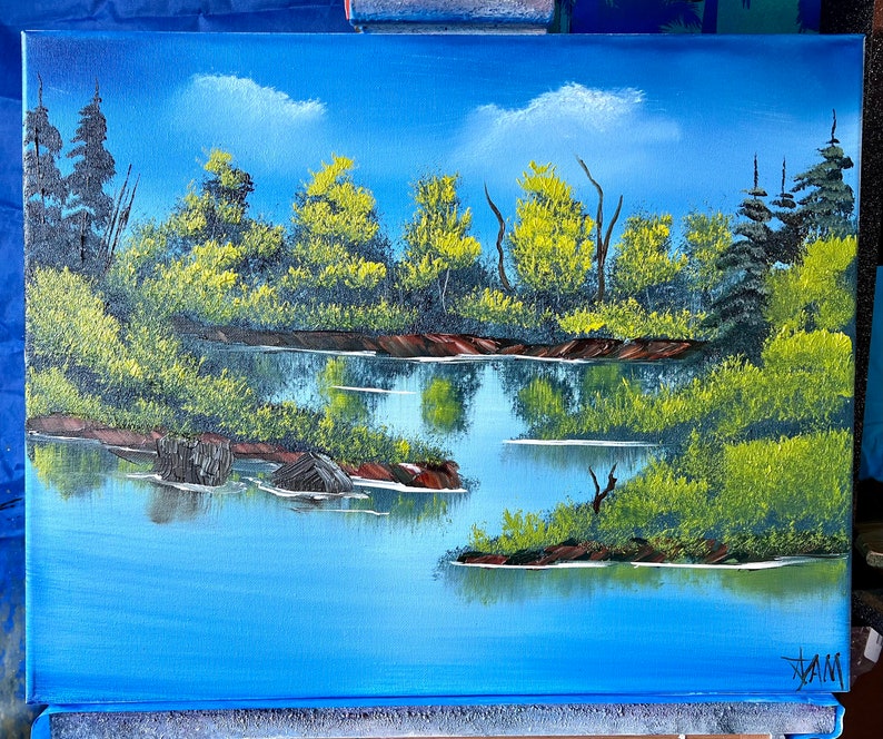 Bob Ross Style Oil Painting Summer - Etsy