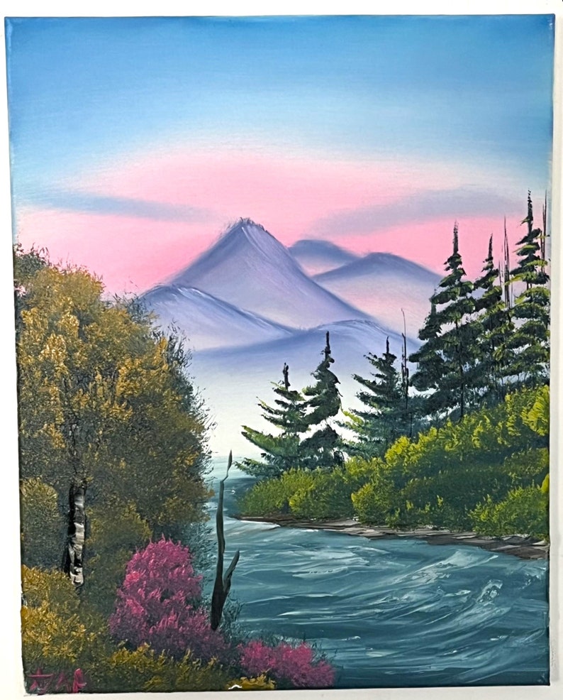 Bob Ross Style Oil Painting - Etsy
