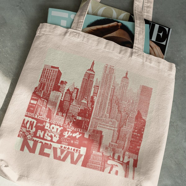 Red Canvas Tote - Etsy