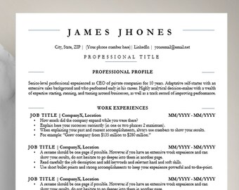 ATS Resume Template for Word, Google Docs & Apple Page ATS Friendly ...