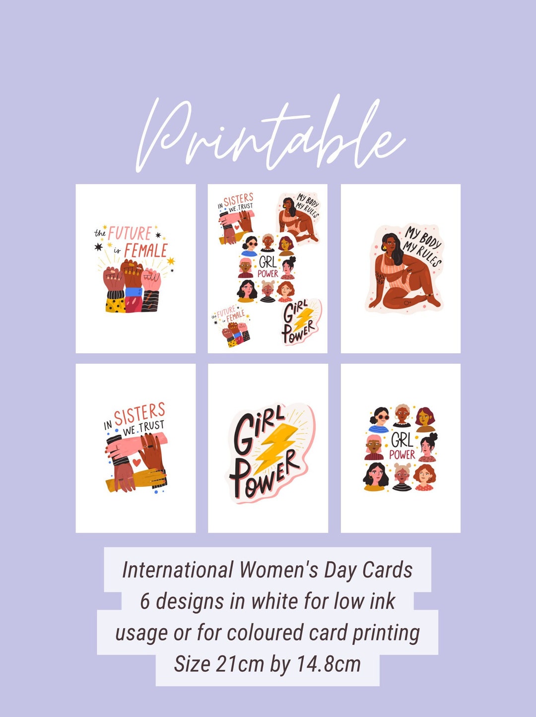 PRINTABLE International Women's Day Cards L IWD STICKER in White - Etsy