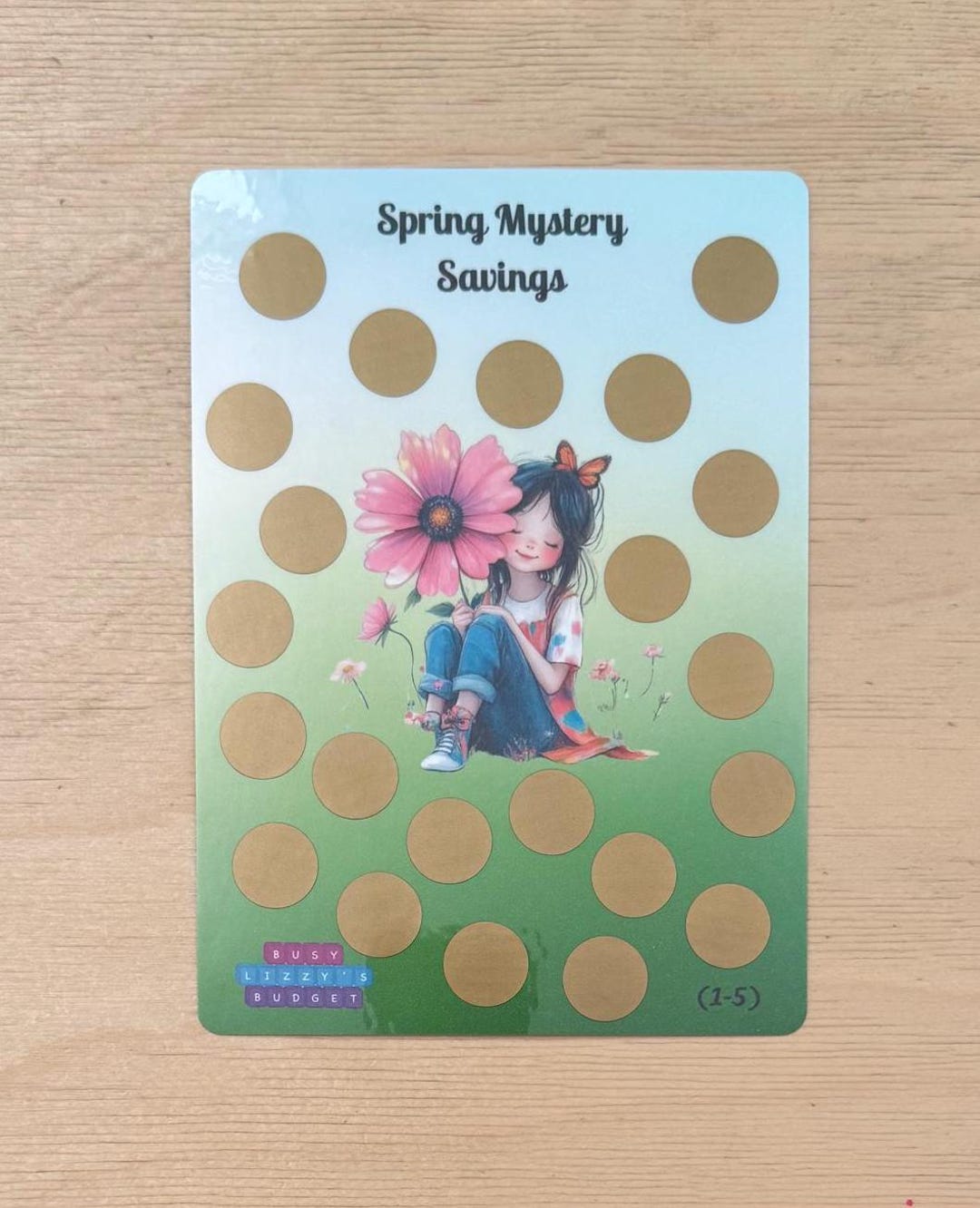 Girl Holding Spring Flower Mini Scratch off Savings Challenge | Mystery ...