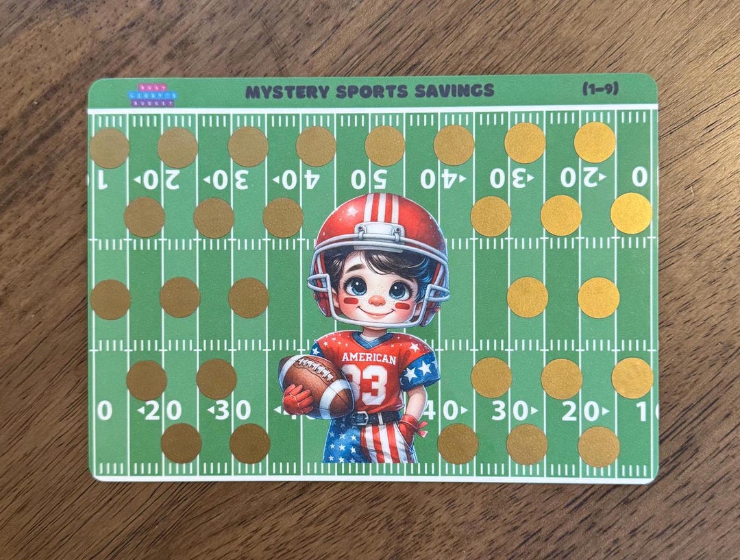 Sports Football Scratch off Mini Savings Challenge | Mystery Savings ...