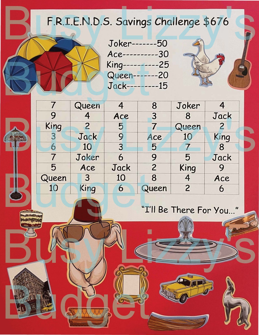 Friends Savings Challenge Card Game - Etsy