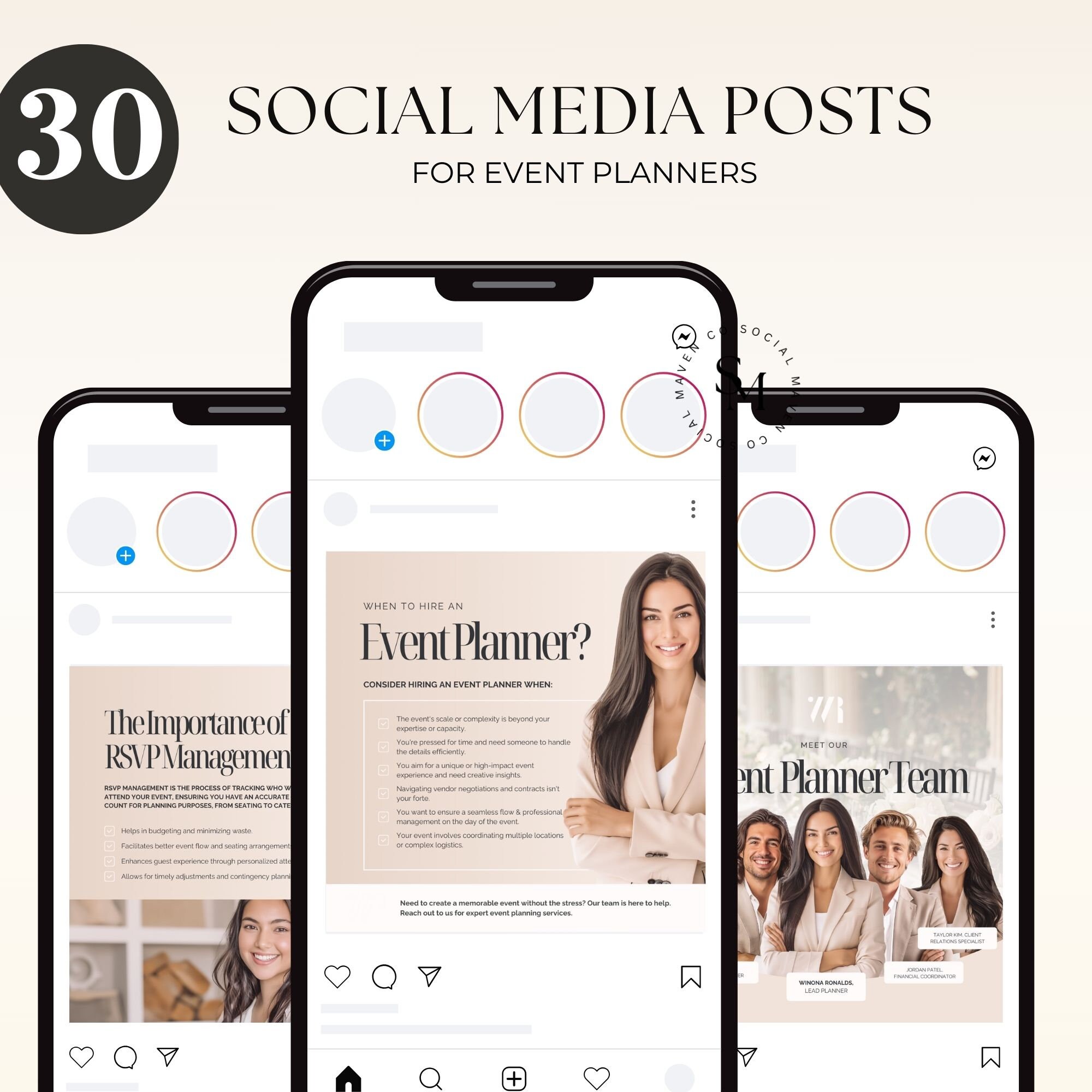Event Planner Instagram Templates, Editable Canva, Wedding Planner ...