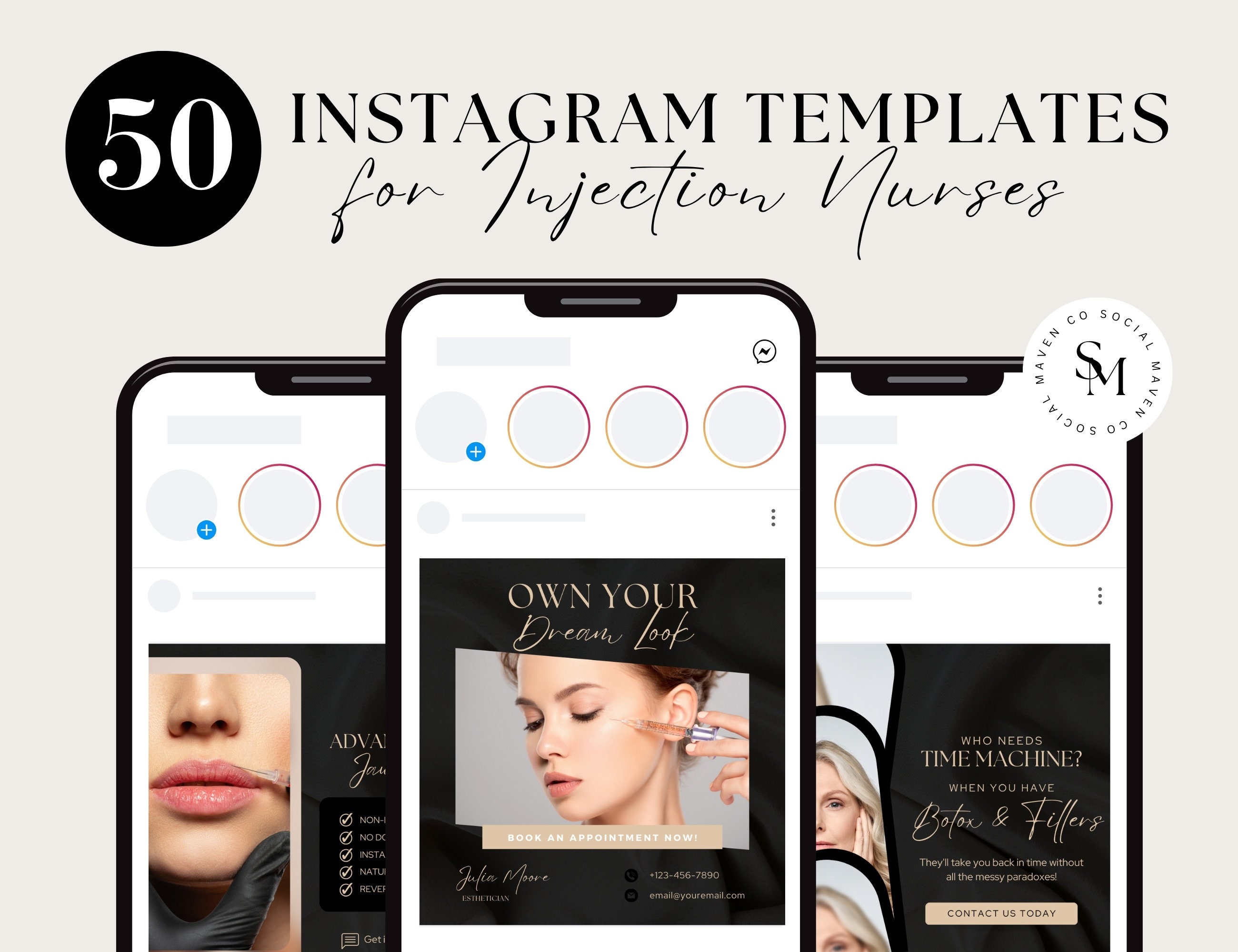 Luxury Filler Instagram Post Template Pack 50 Instagram Canva - Etsy