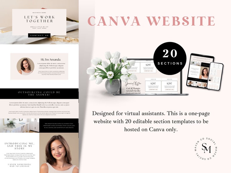 600+ Virtual Assistant Canva Template Bundle, Virtual Assistant ...