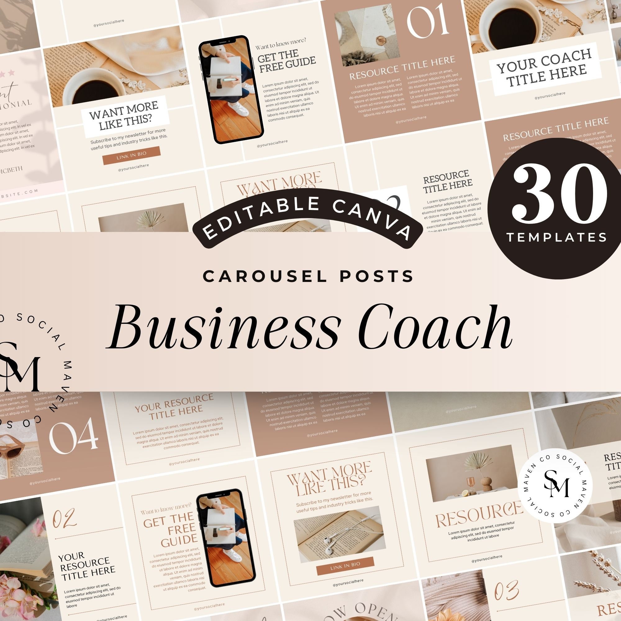 Coaching Instagram Carousel Templates, Editable Canva, Coaching ...