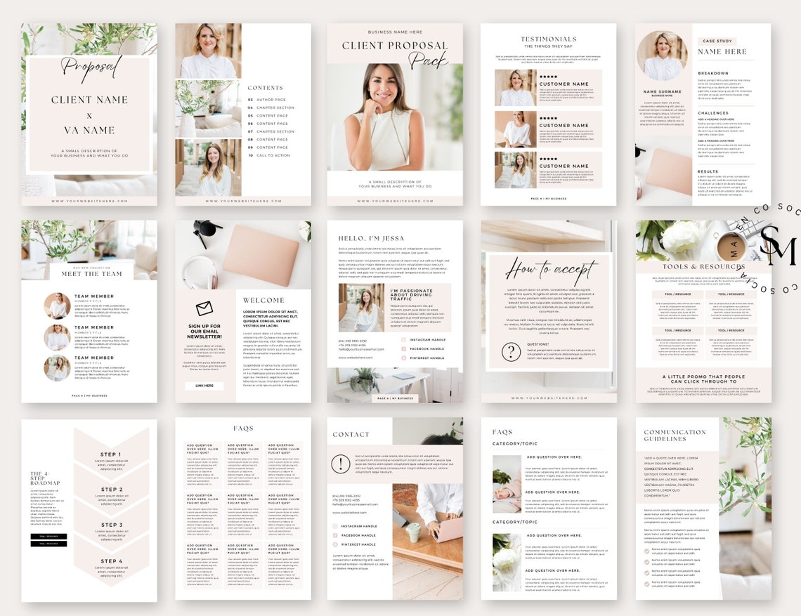 Client Proposal Template Beige Canva Project Proposal - Etsy