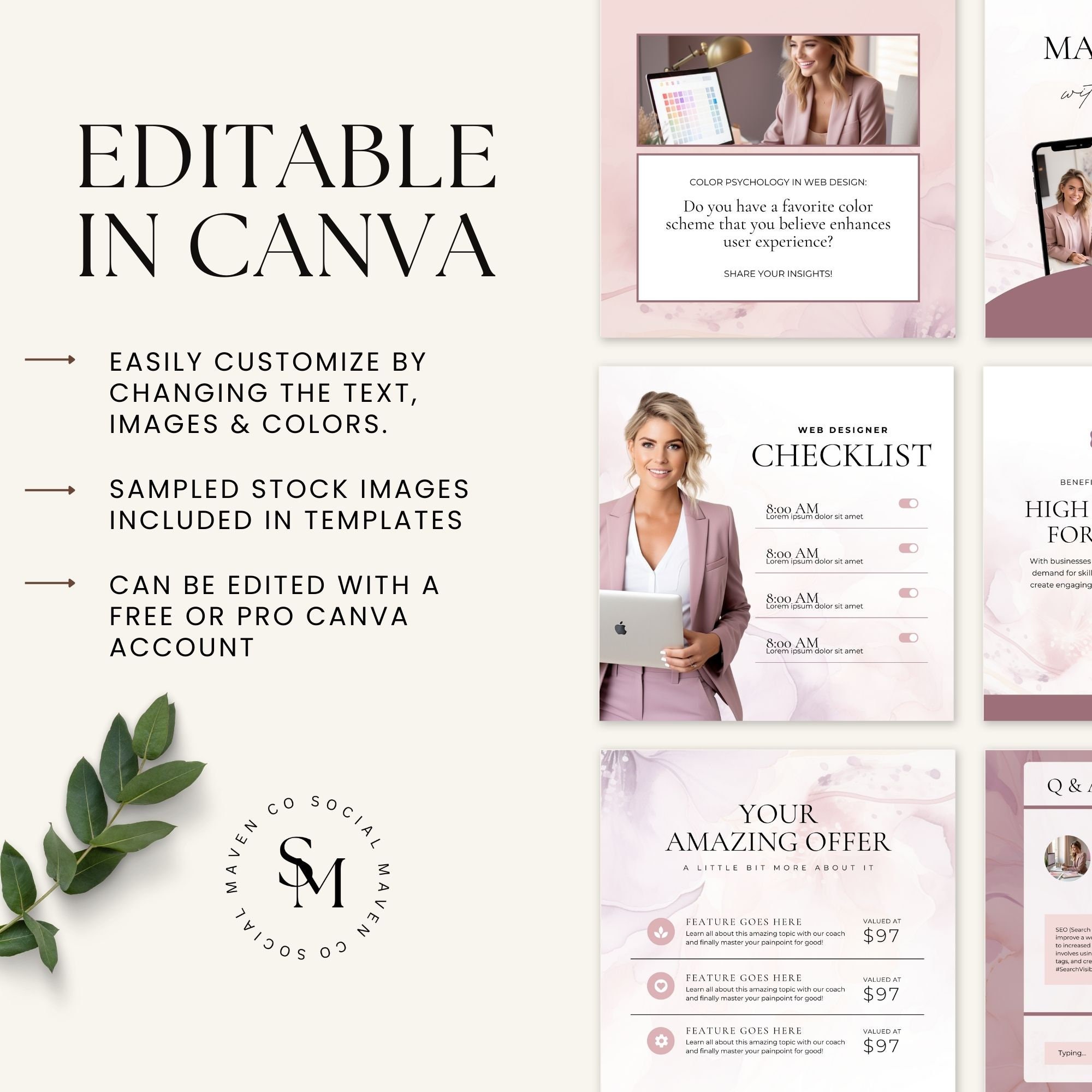Web Design Carousel Instagram Templates, Editable Canva, Web Designer ...