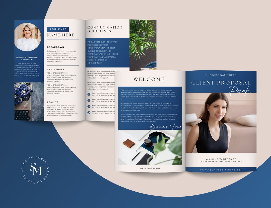 Client Proposal Template, Navy Blue, Canva Project Proposal Template ...