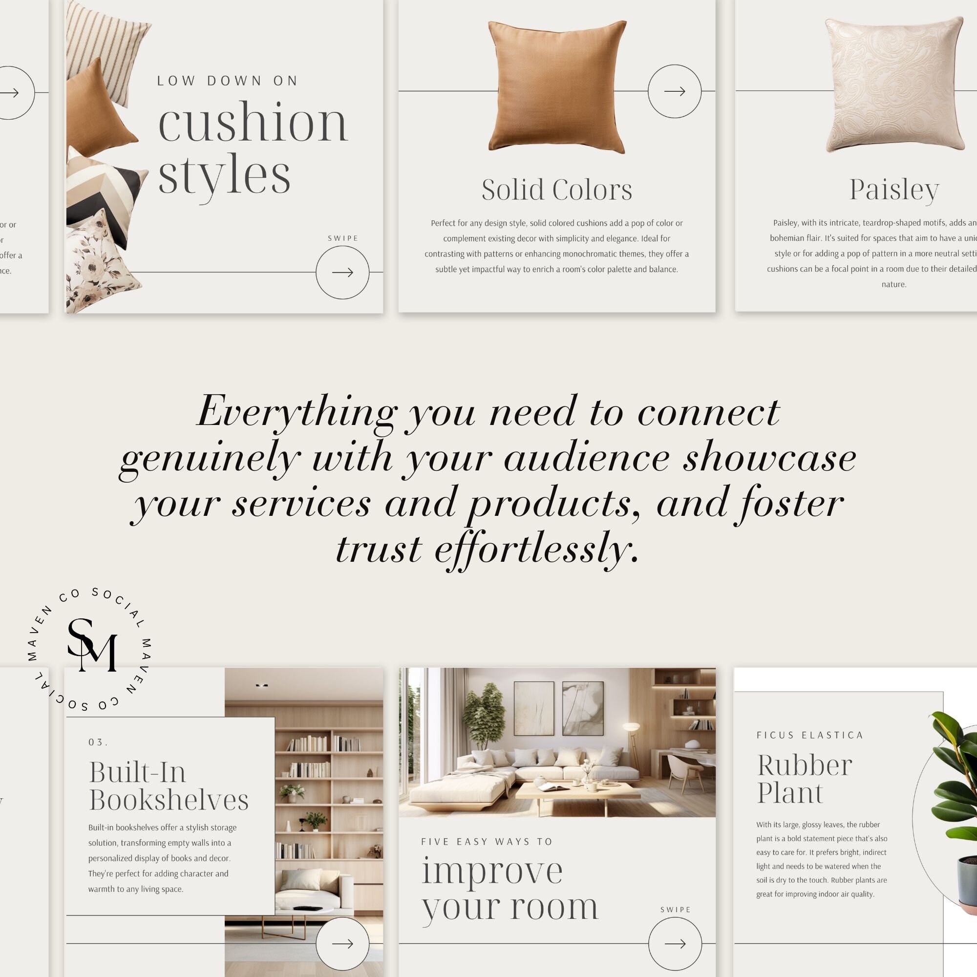 Interior Design Carousel Post Templates, Editable Canva, Interior ...