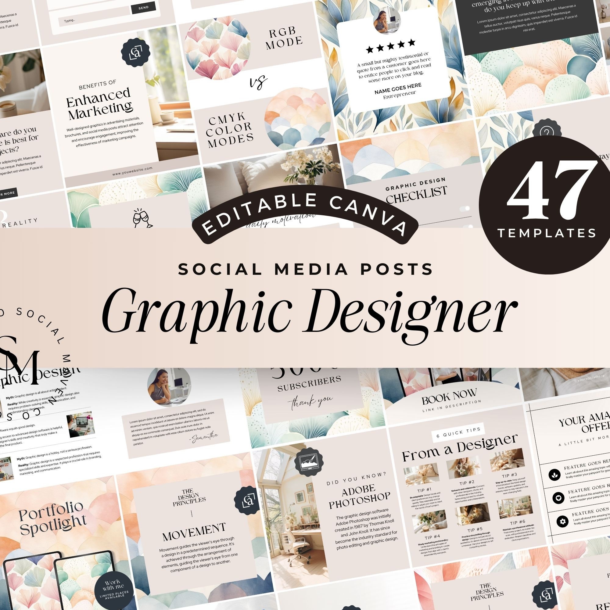 Instagram Templates for Designers, Editable Canva, Graphic Designer ...